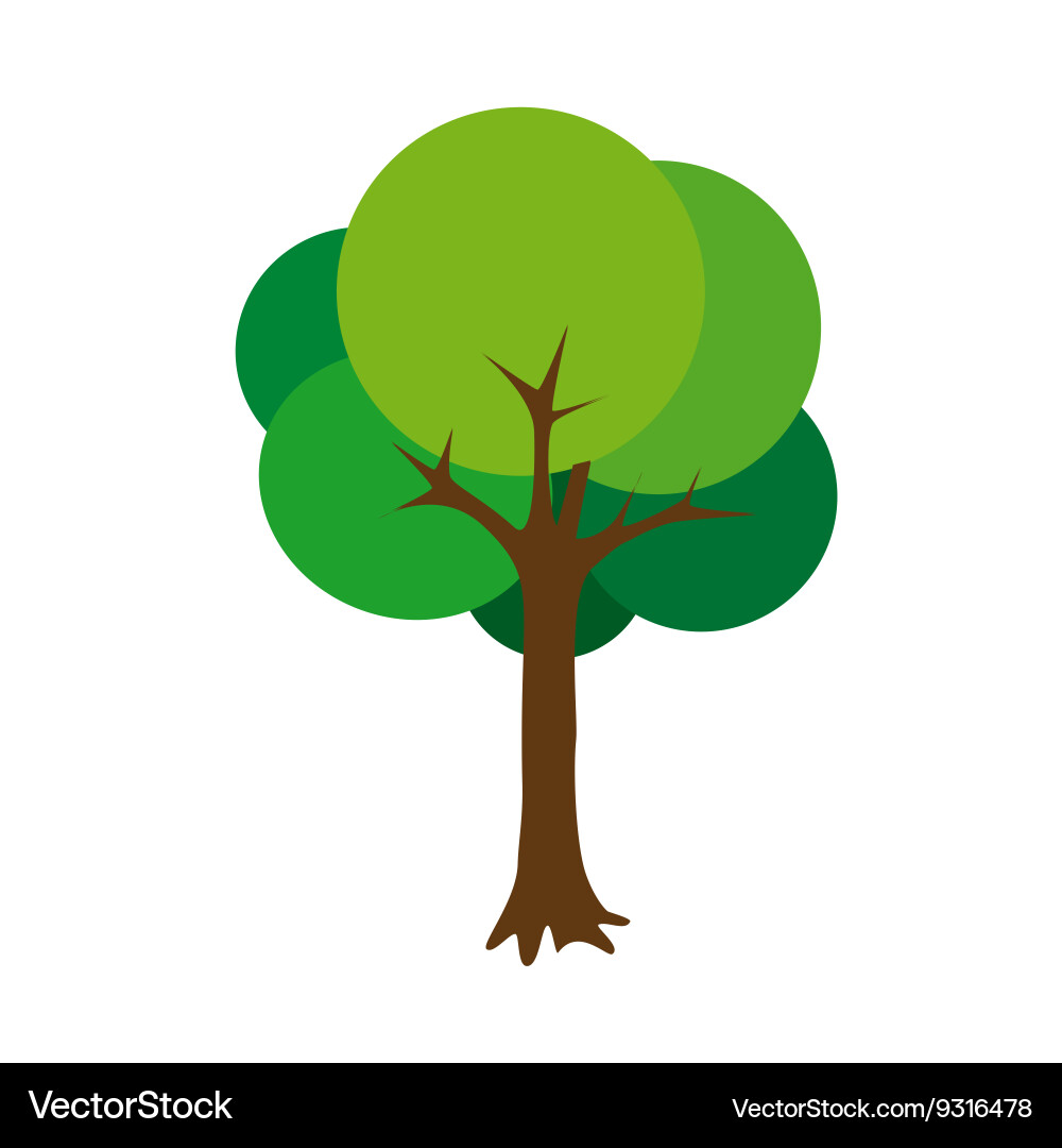 Tree green cartoon Royalty Free Vector Image - VectorStock