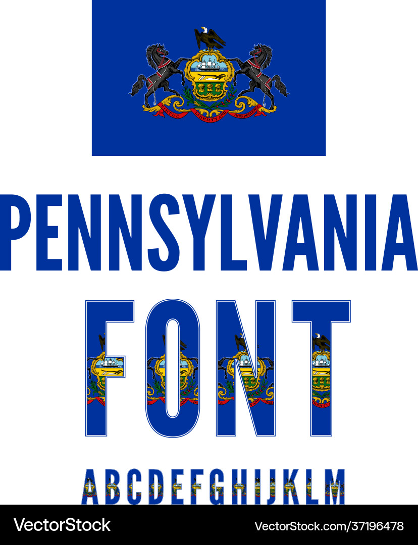 Usa state font Royalty Free Vector Image - VectorStock