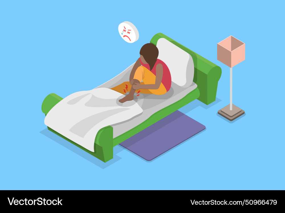 3d isometric flat of restless Royalty Free Vector Image