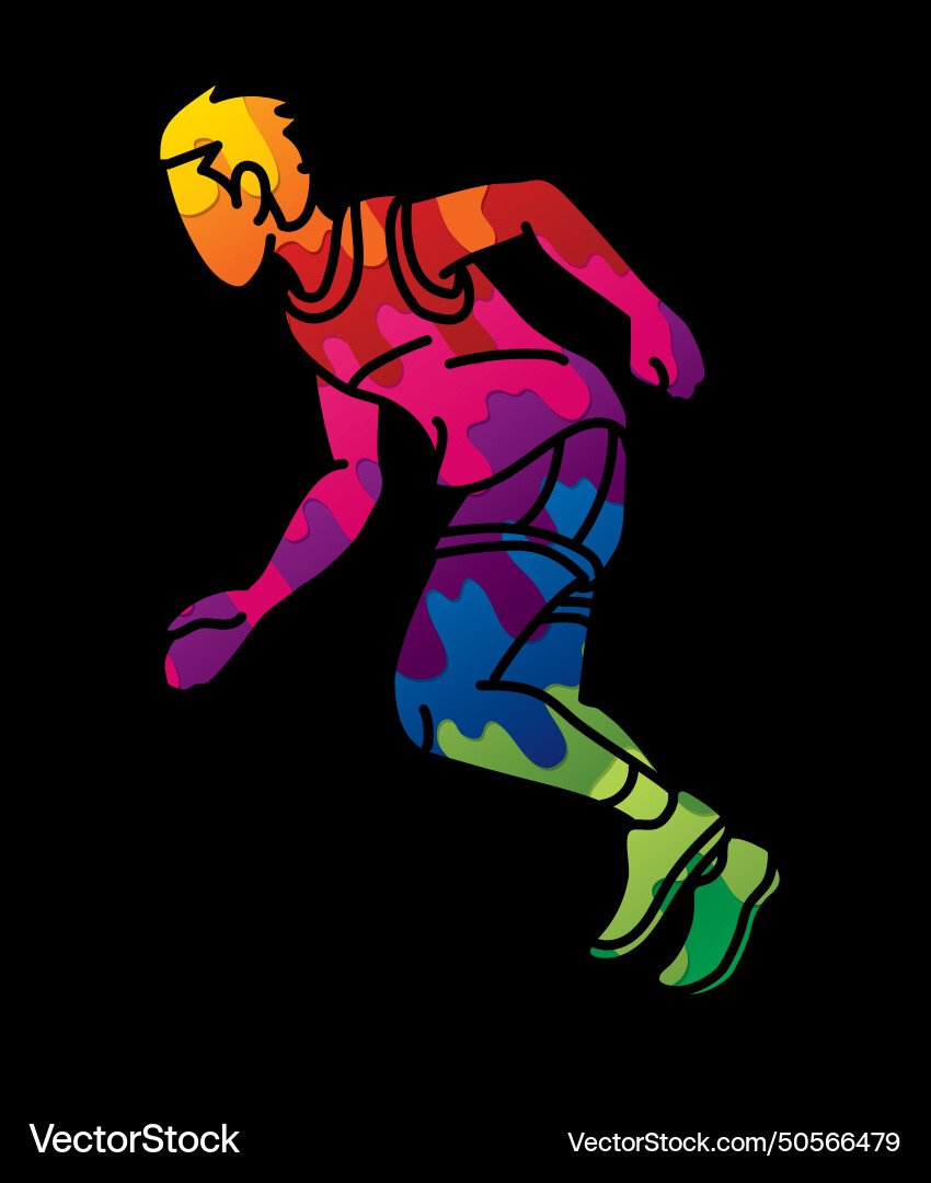 A man running action speed movement marathon Vector Image