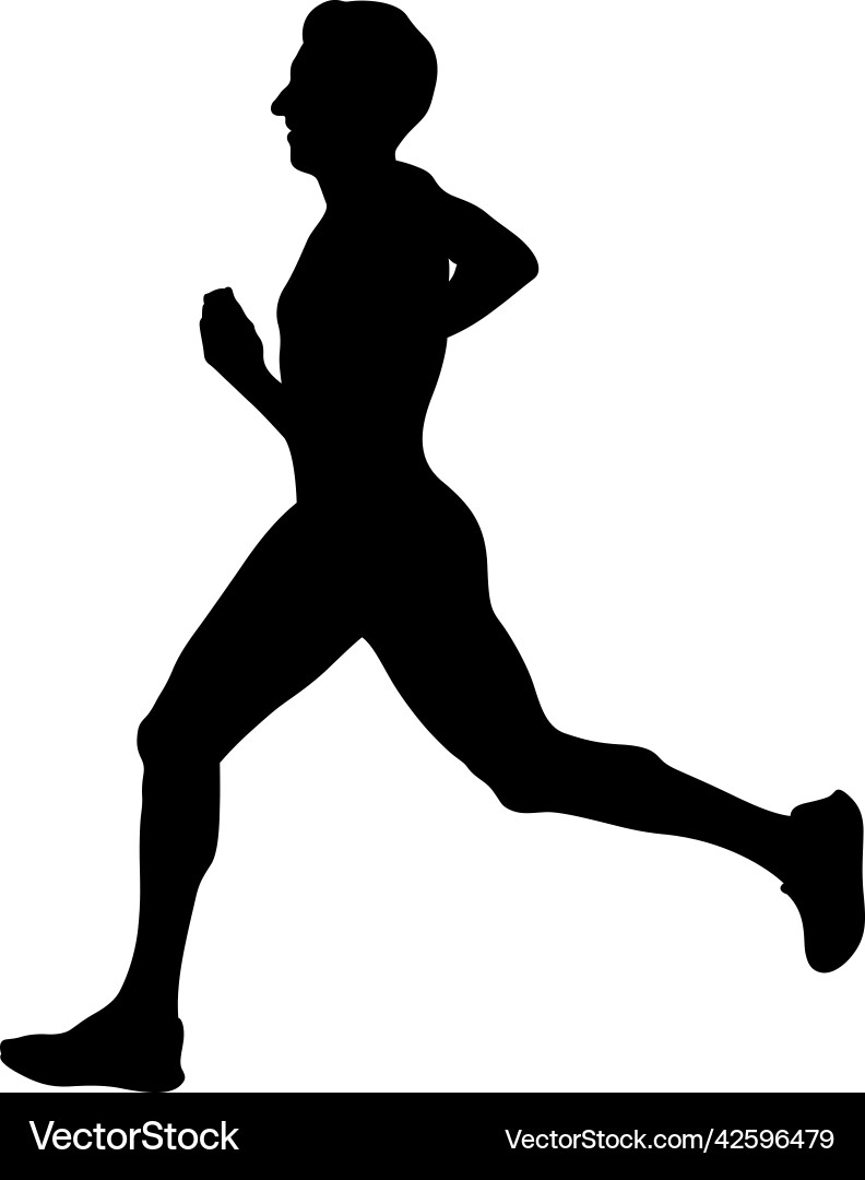 Athlete runner running marathon Royalty Free Vector Image