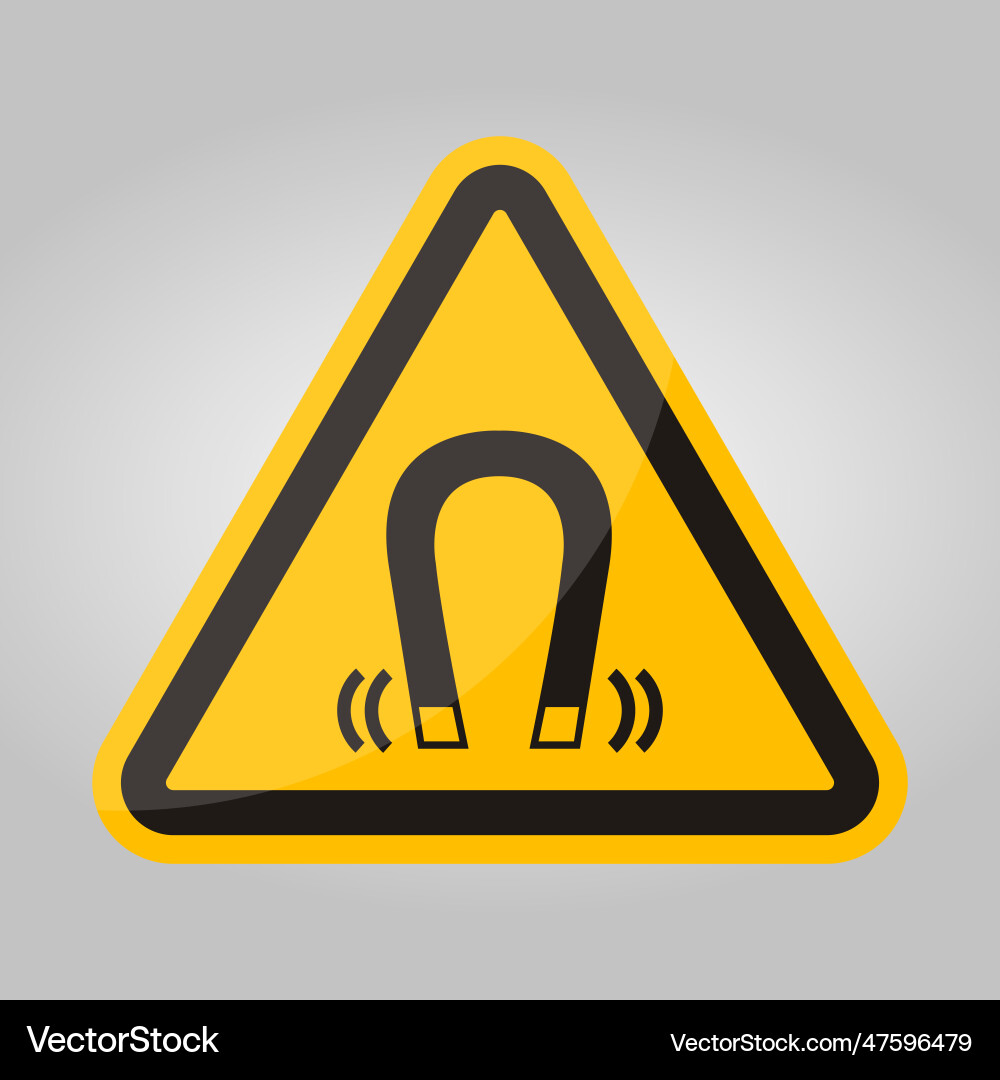 Beware magnetic field symbol sign isolate Vector Image