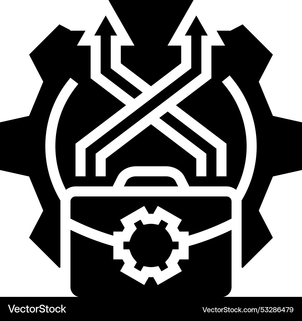 Change management business process glyph icon Vector Image