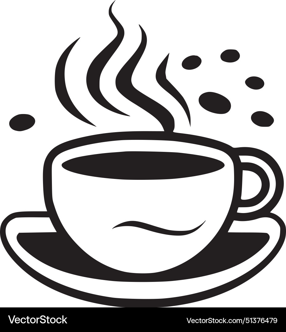 Coffee - minimalist and flat logo Royalty Free Vector Image