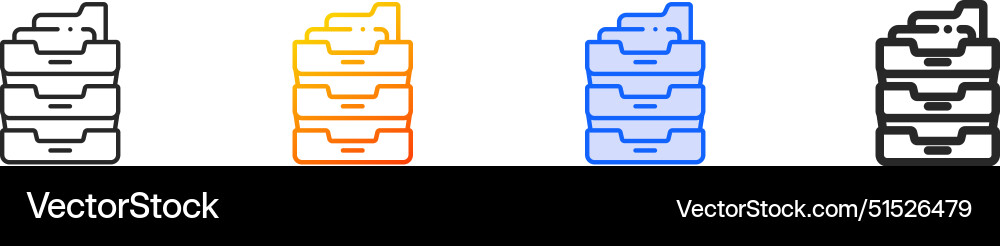 Compartment iconthin linear gradient blue stroke Vector Image