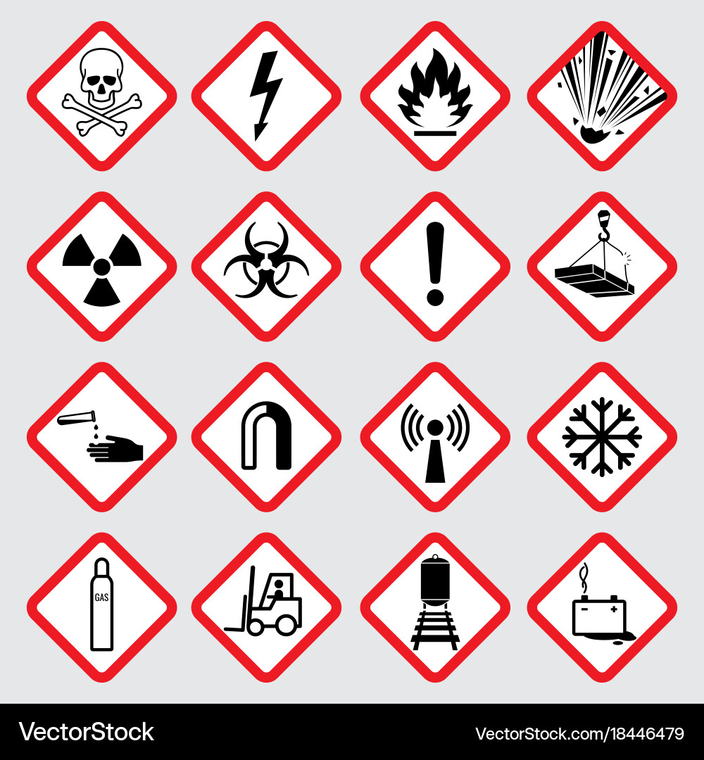 Hazard Warning Symbols Royalty Free Vector Image