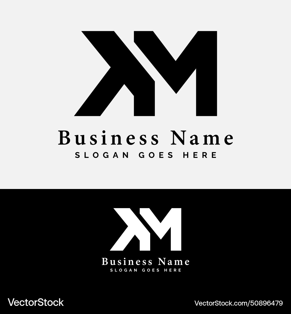 K m km letter logo alphabet initial icon Vector Image