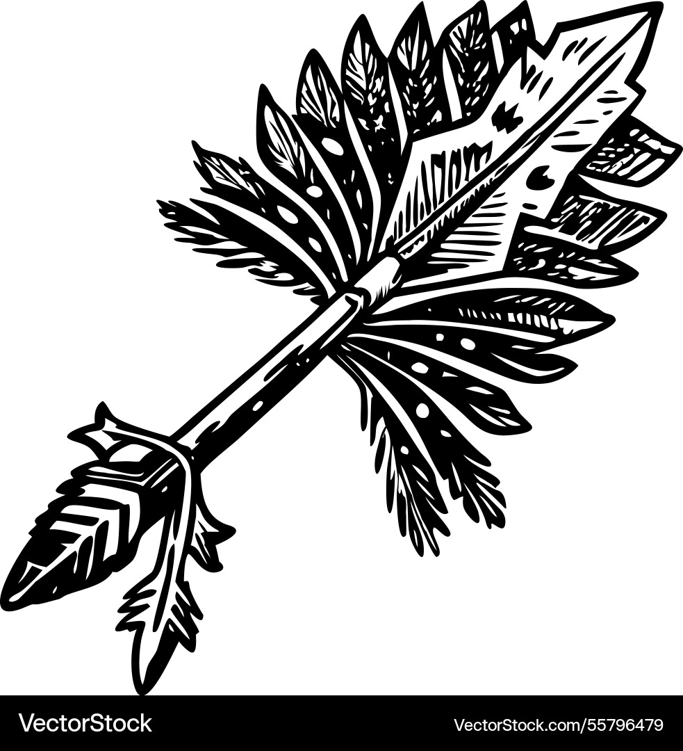 Native arrow weapon in vintage style Royalty Free Vector