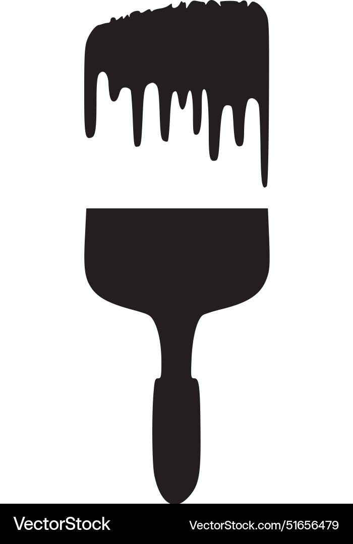 Paintbrush - black and white isolated icon Vector Image