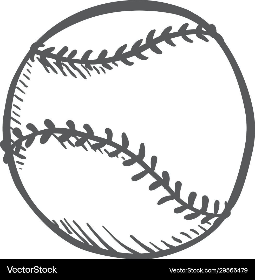 Pencil sketch ball for baseball Royalty Free Vector Image