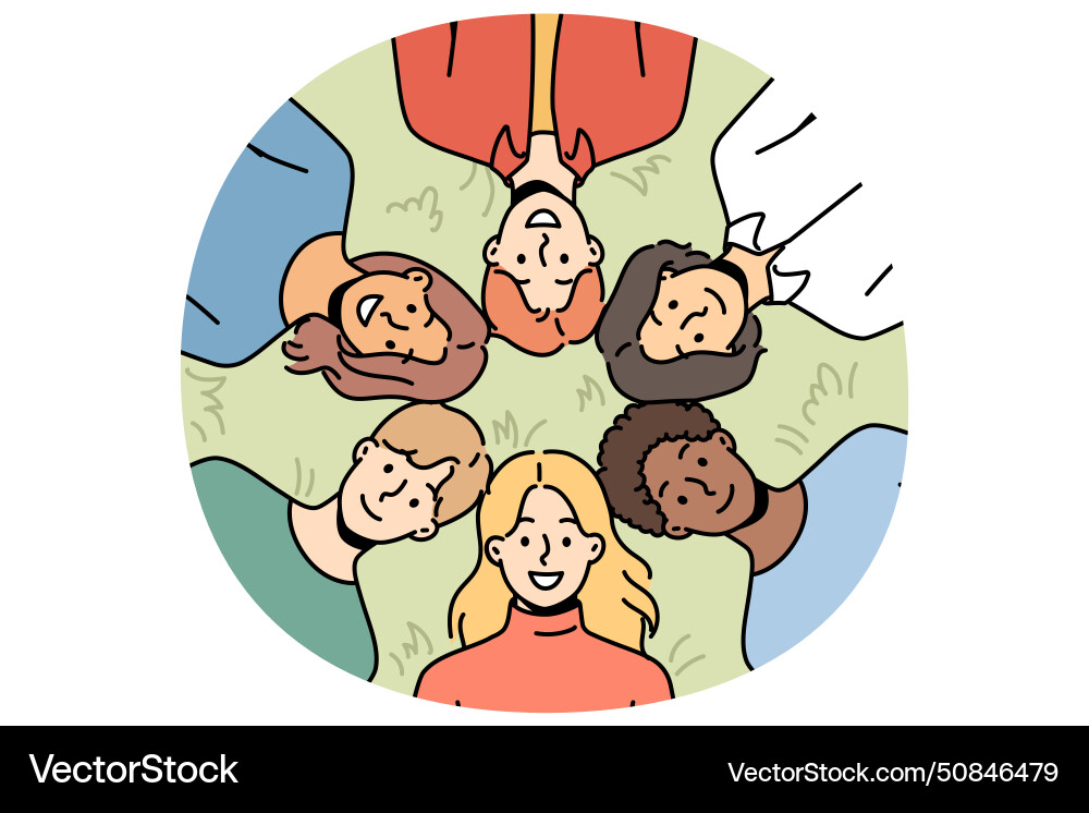 Smiling people relax together in park Royalty Free Vector