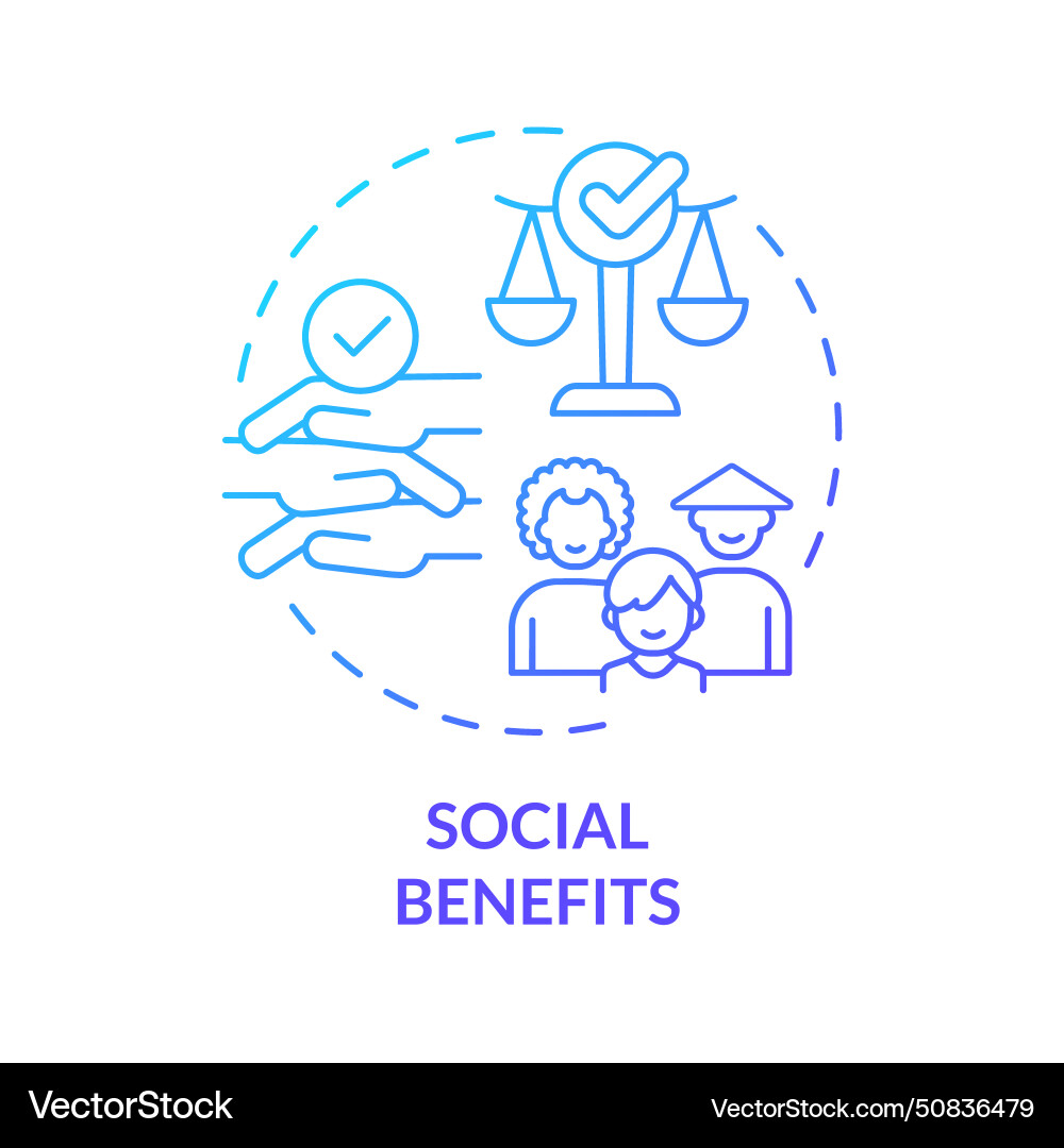 Social benefit blue gradient concept icon Vector Image