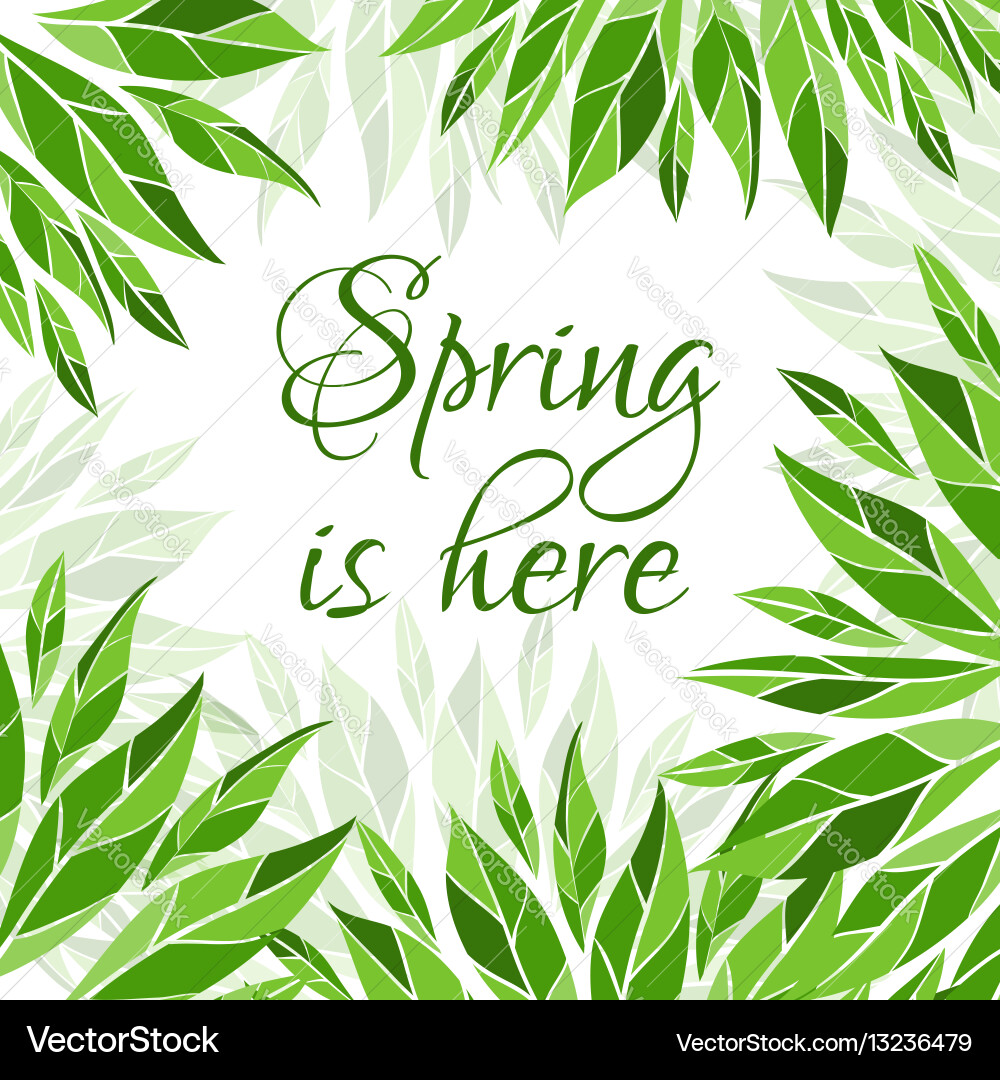 Spring is here card Royalty Free Vector Image - VectorStock