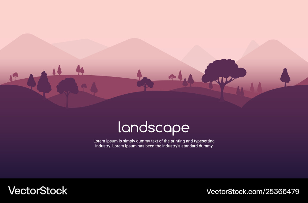 Sunset Landscape Background Royalty Free Vector Image