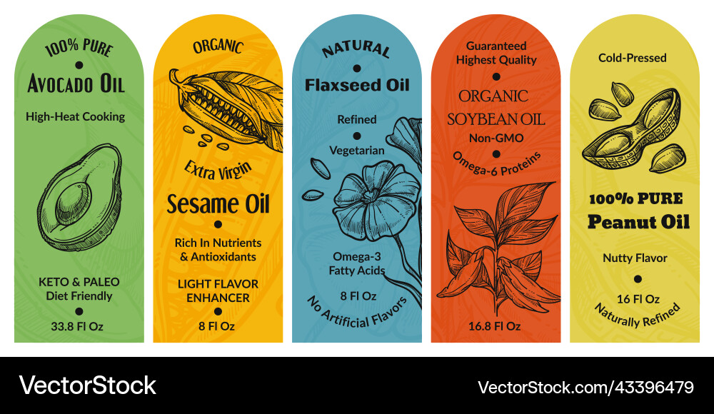Template package design for organic oil product Vector Image
