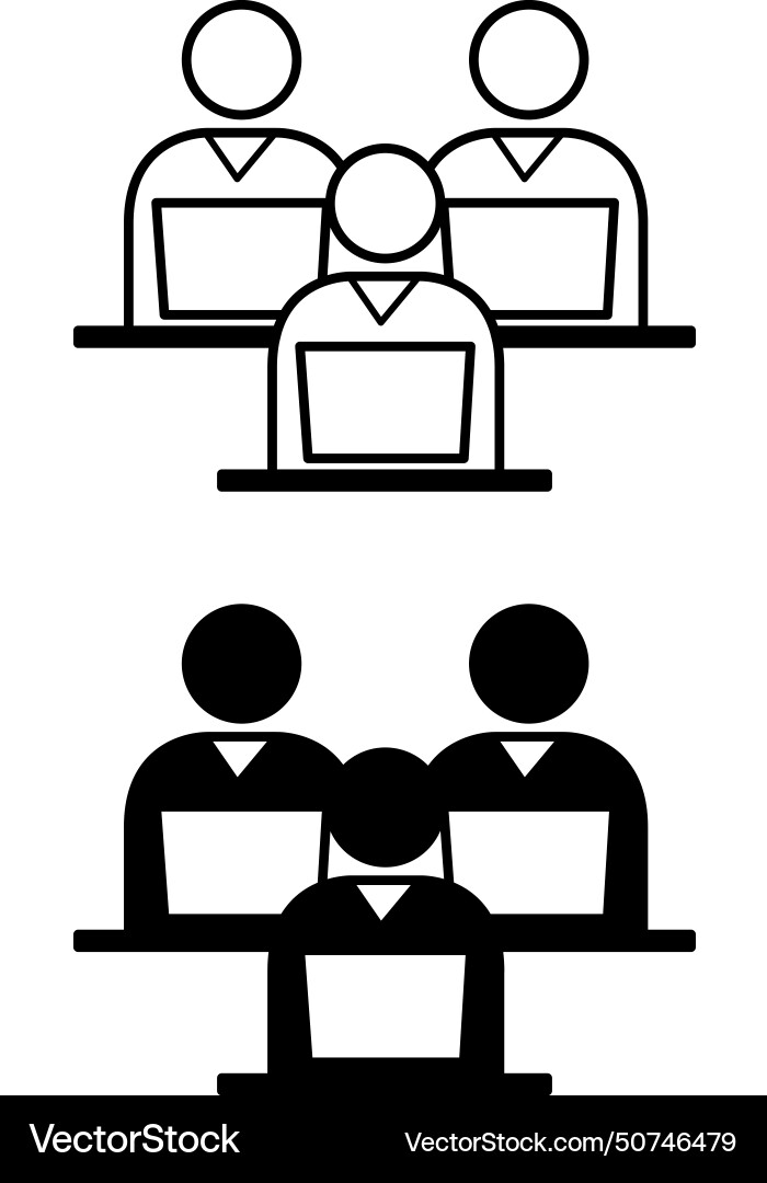 Training icons black and white employees Vector Image
