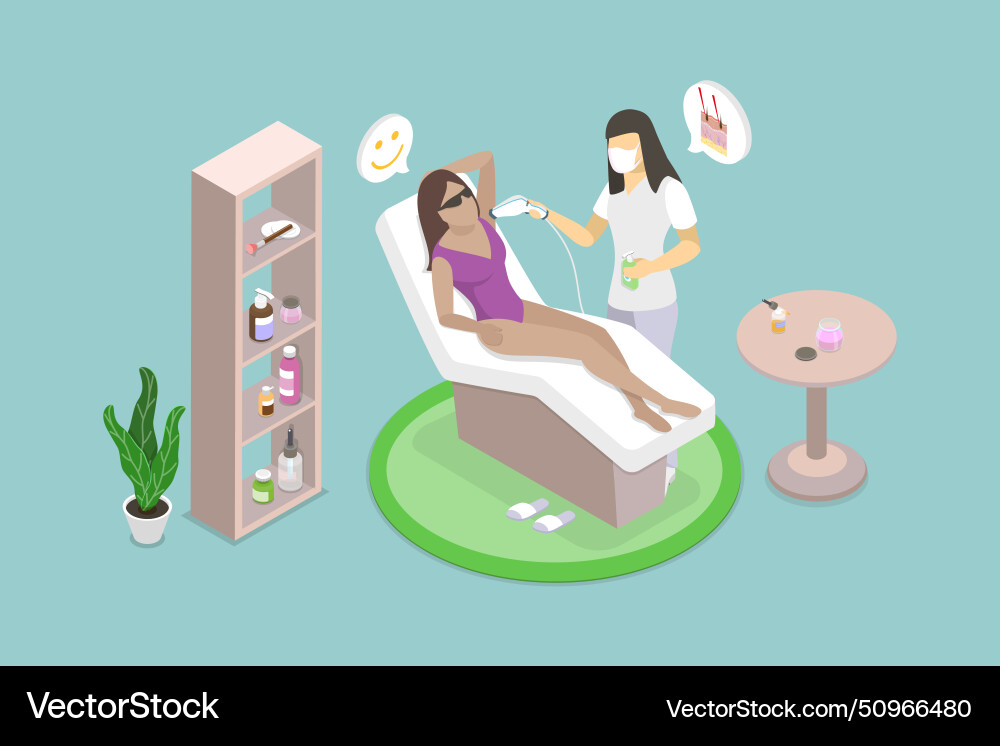 3d isometric flat of laser Royalty Free Vector Image