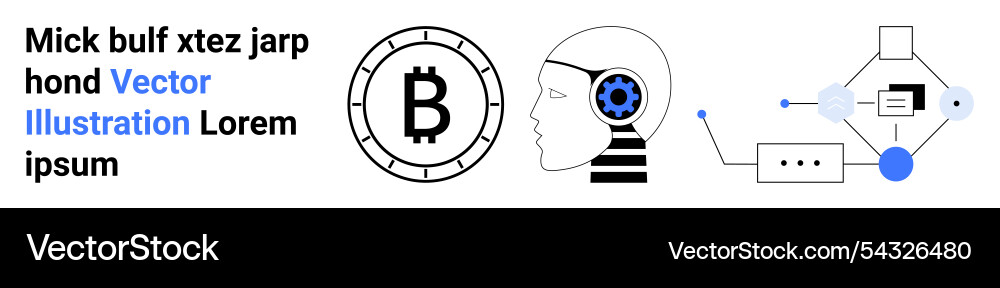 Blockchain technology with human-ai interaction Vector Image