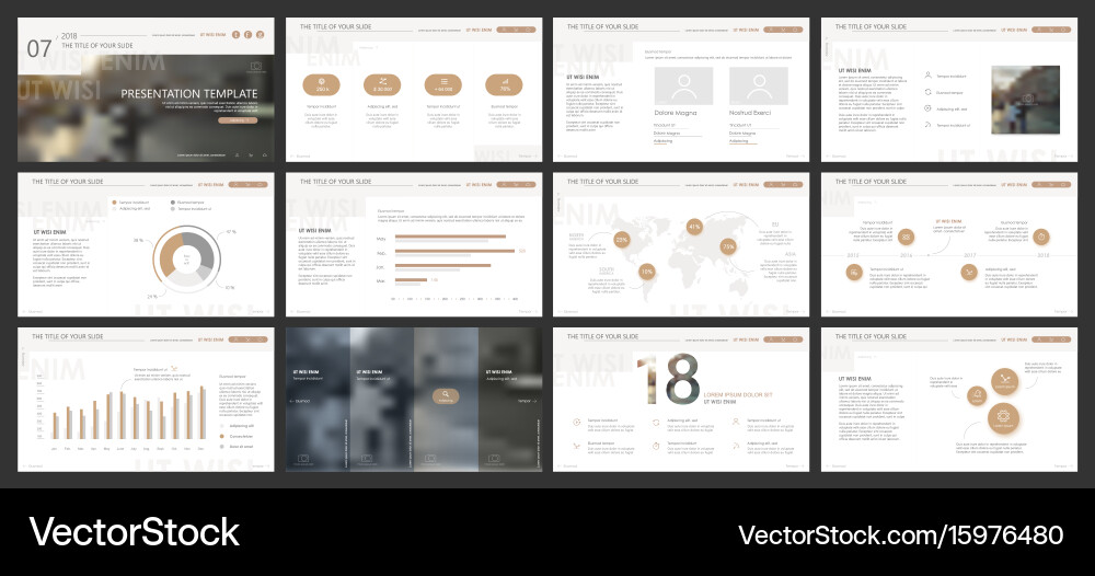 Elements for powerpoint presentation templates Vector Image