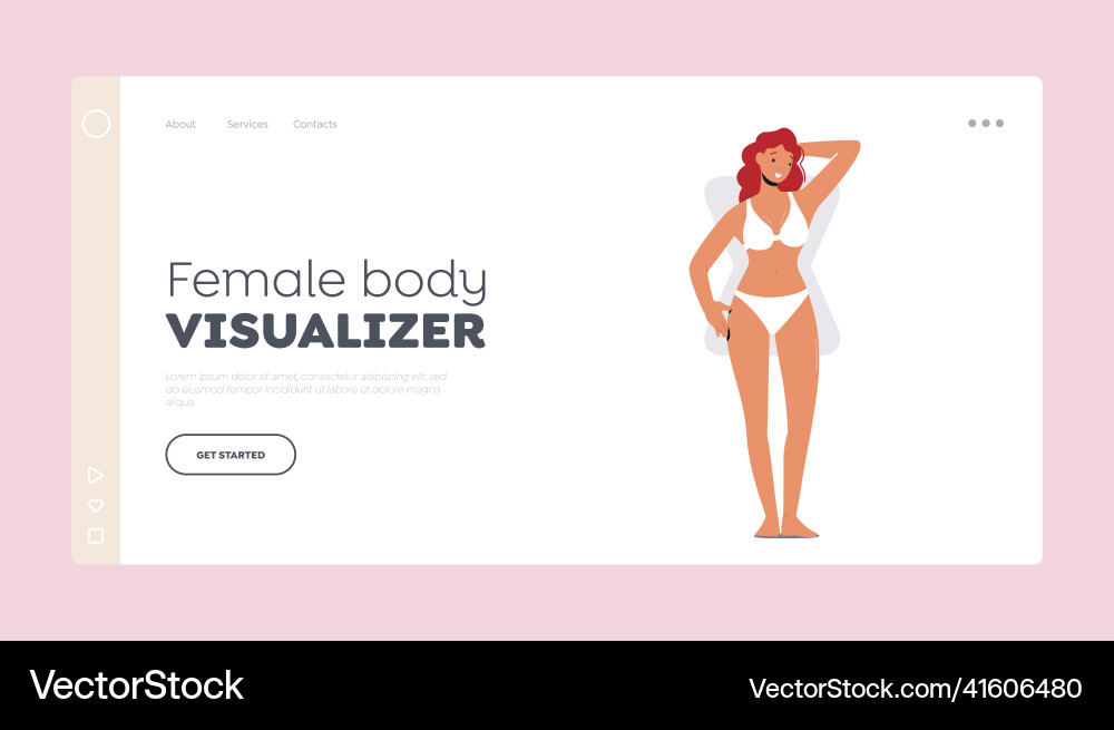 Female body visualizer landing page template girl Vector Image