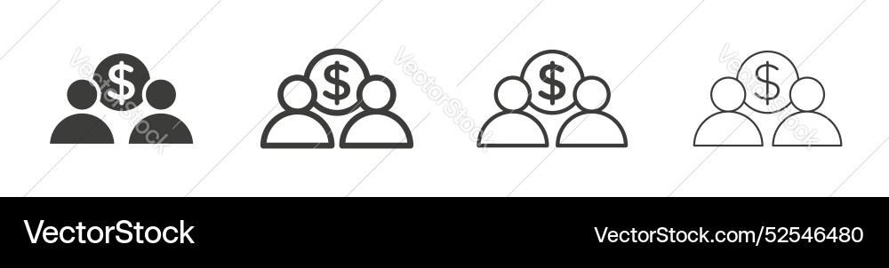 Joint account icon set on white background Vector Image