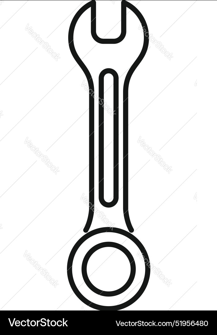 Line style wrench icon representing construction Vector Image