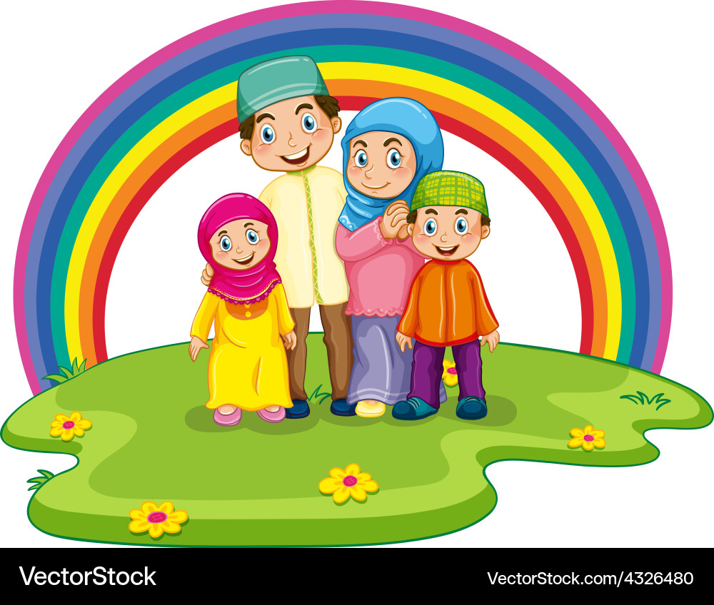Muslim family Royalty Free Vector Image - VectorStock