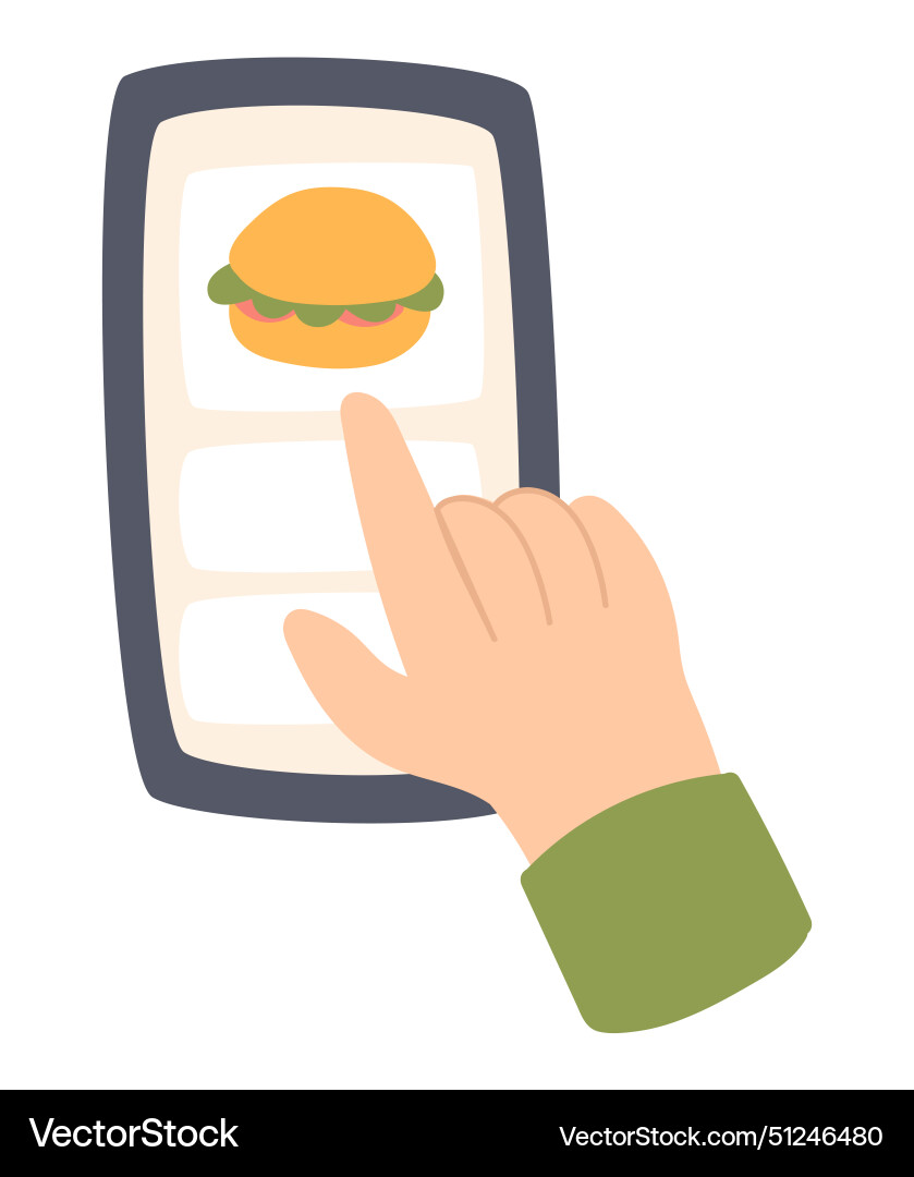Online food order in flat design client choosing Vector Image