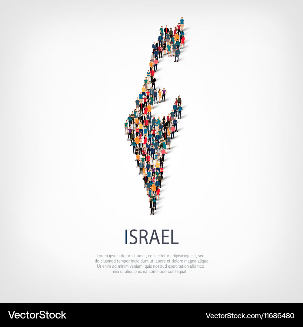 People map country israel Royalty Free Vector Image