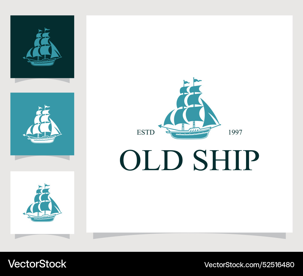 Sailing ship logo icon Royalty Free Vector Image
