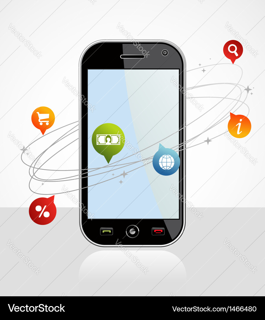 Smartphone connection application Royalty Free Vector Image