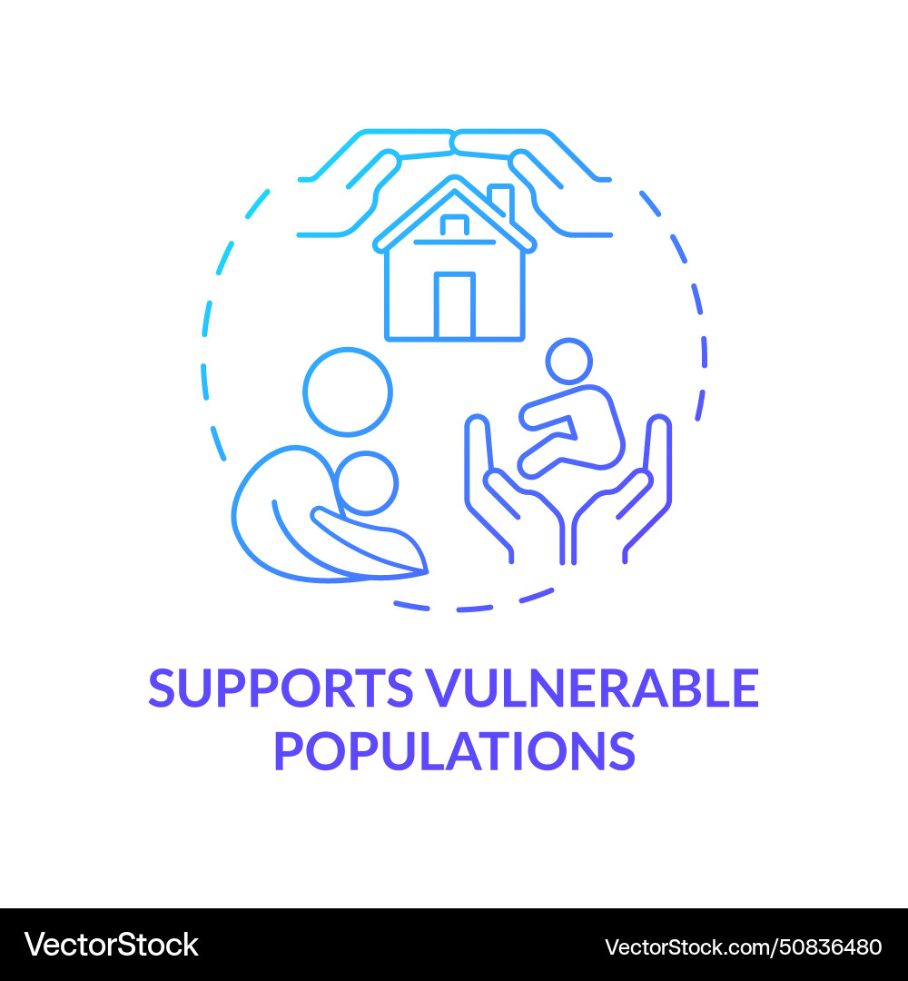 Support vulnerable populations blue gradient Vector Image