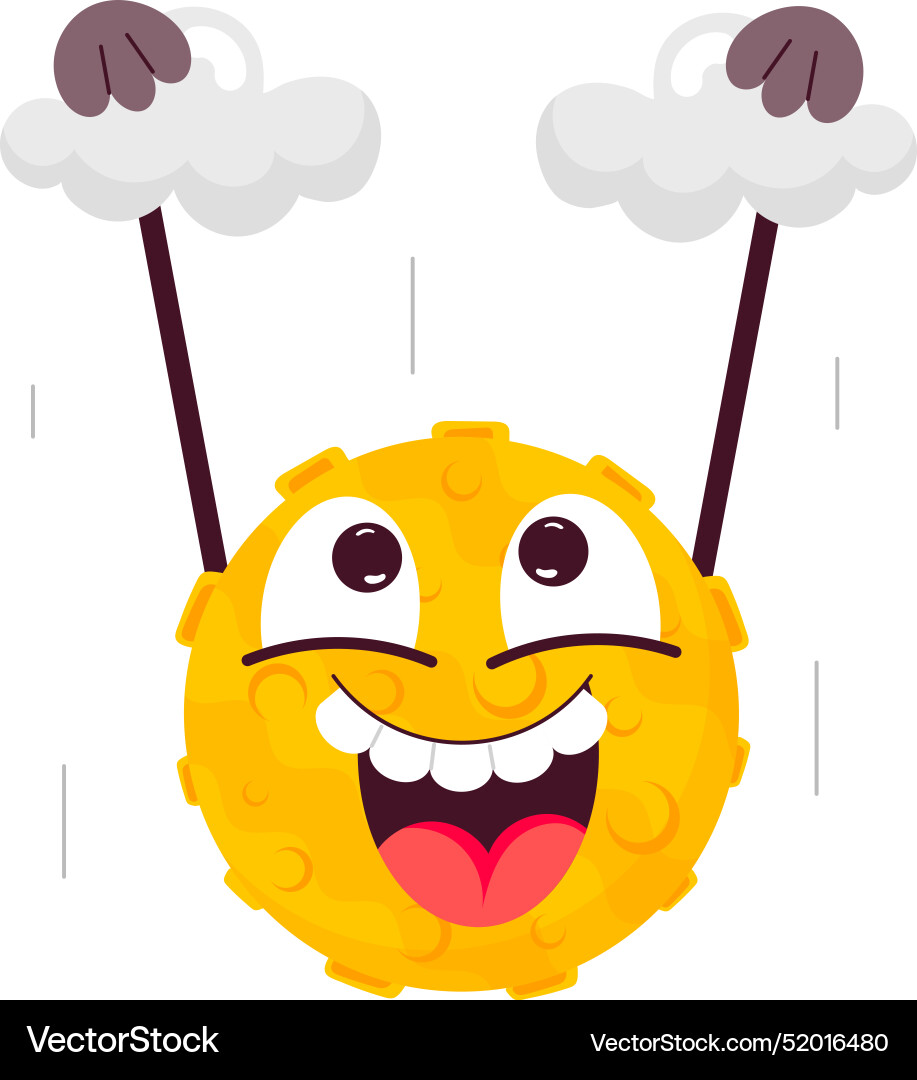 Weba comic style happy moon raining emoji Vector Image