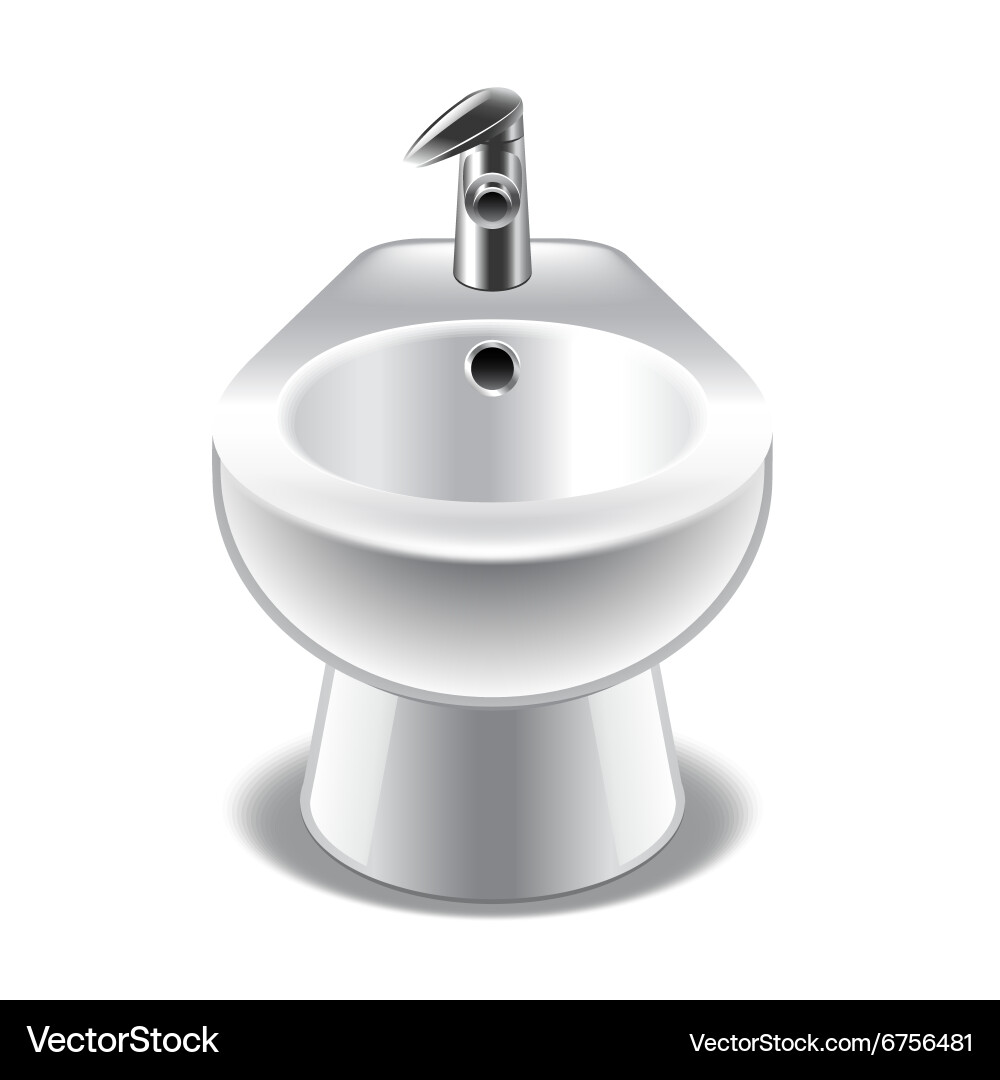 Bidet isolated on white Royalty Free Vector Image