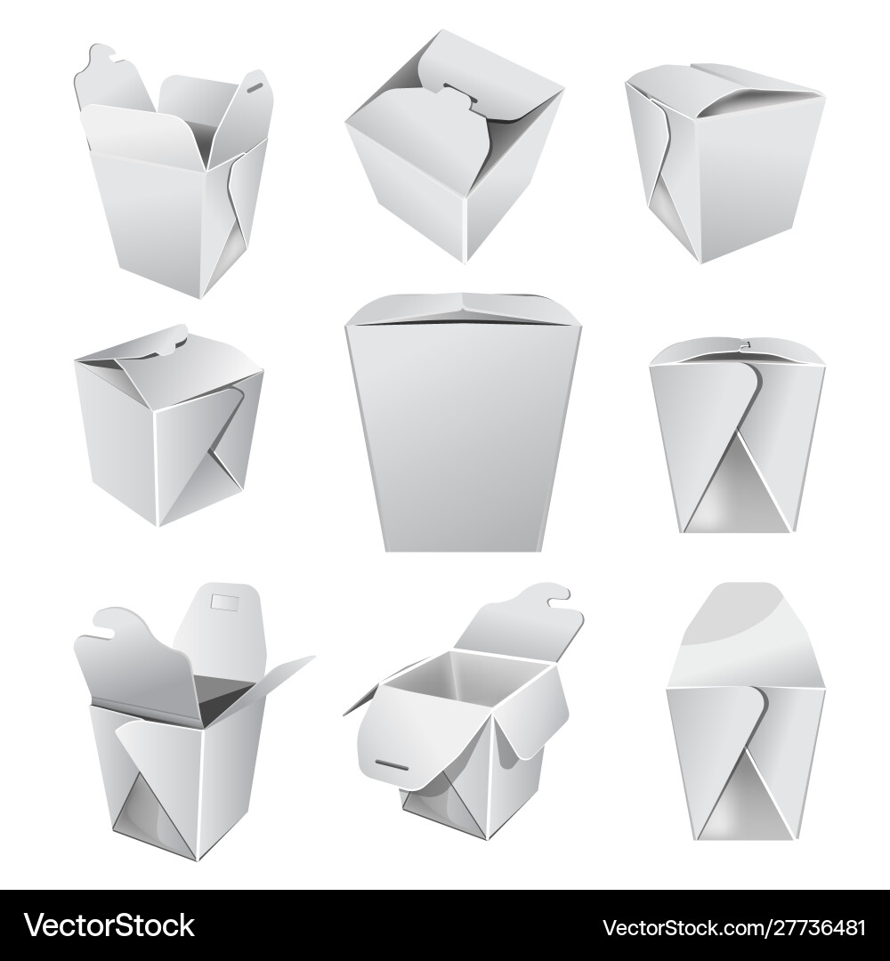 China-Food-Box oder Pappe-Pack-Abnahme Mahlzeiten Vektorbild