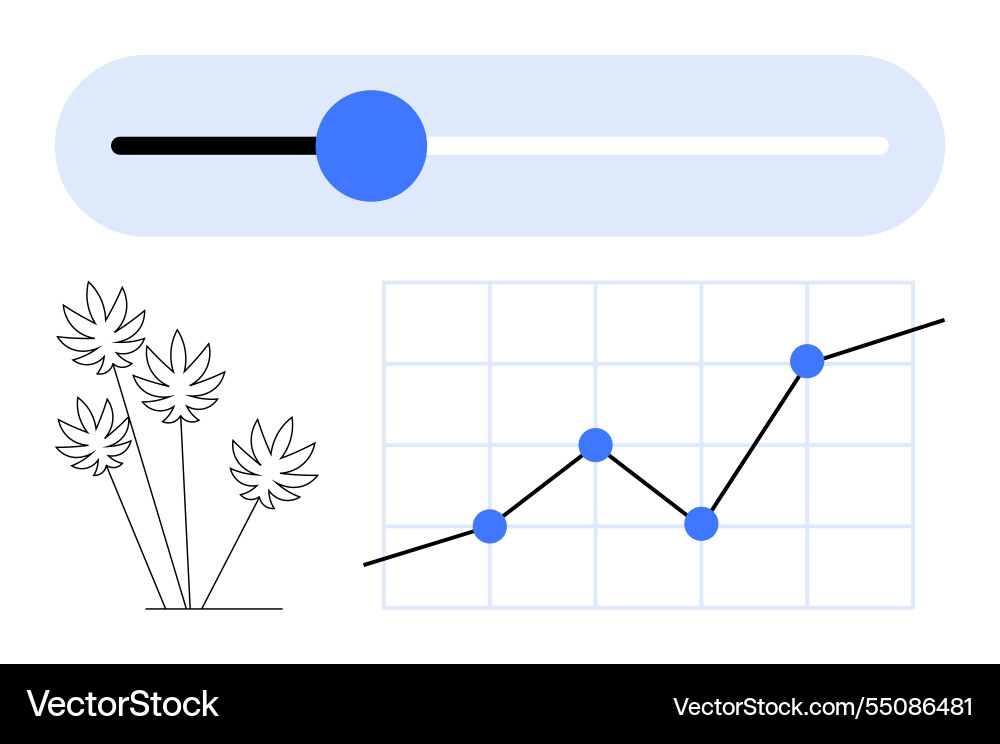 Data trend line chart with slider and minimalist Vector Image