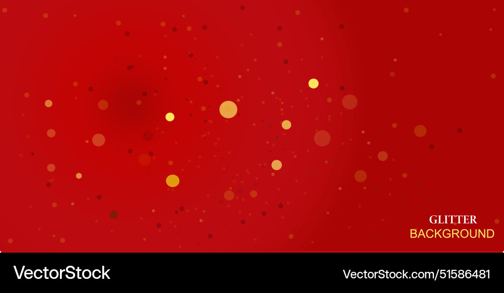 Gold glitter powder explosion red background Vector Image