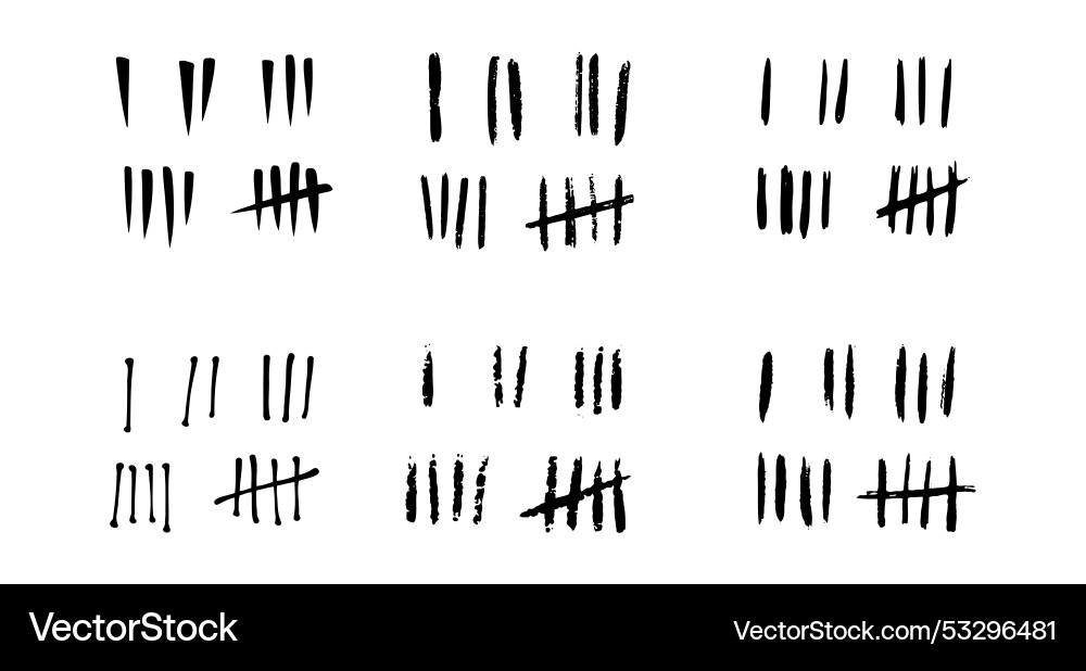 Hand drawn prison wall doodle sticks lines counter
