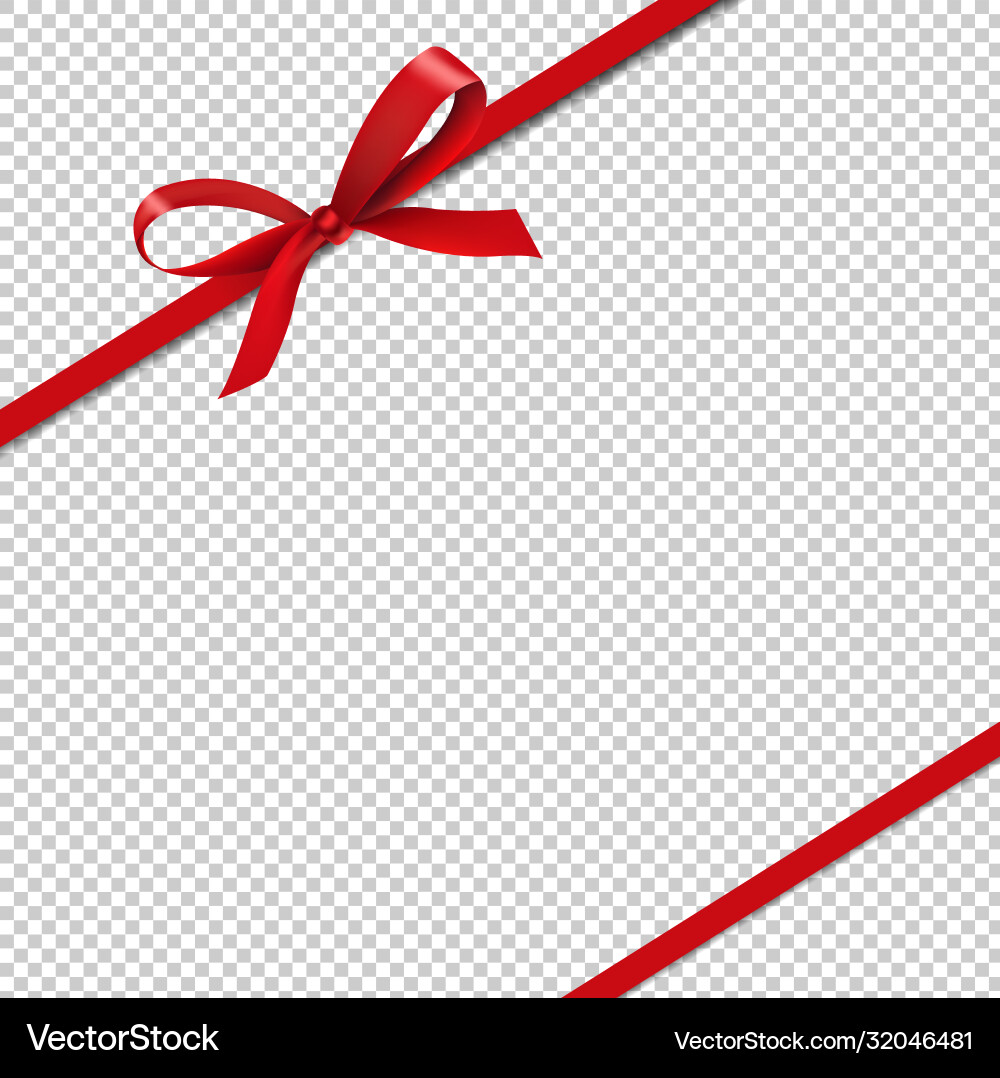 Red silk ribbons isolated transparent background Vector Image