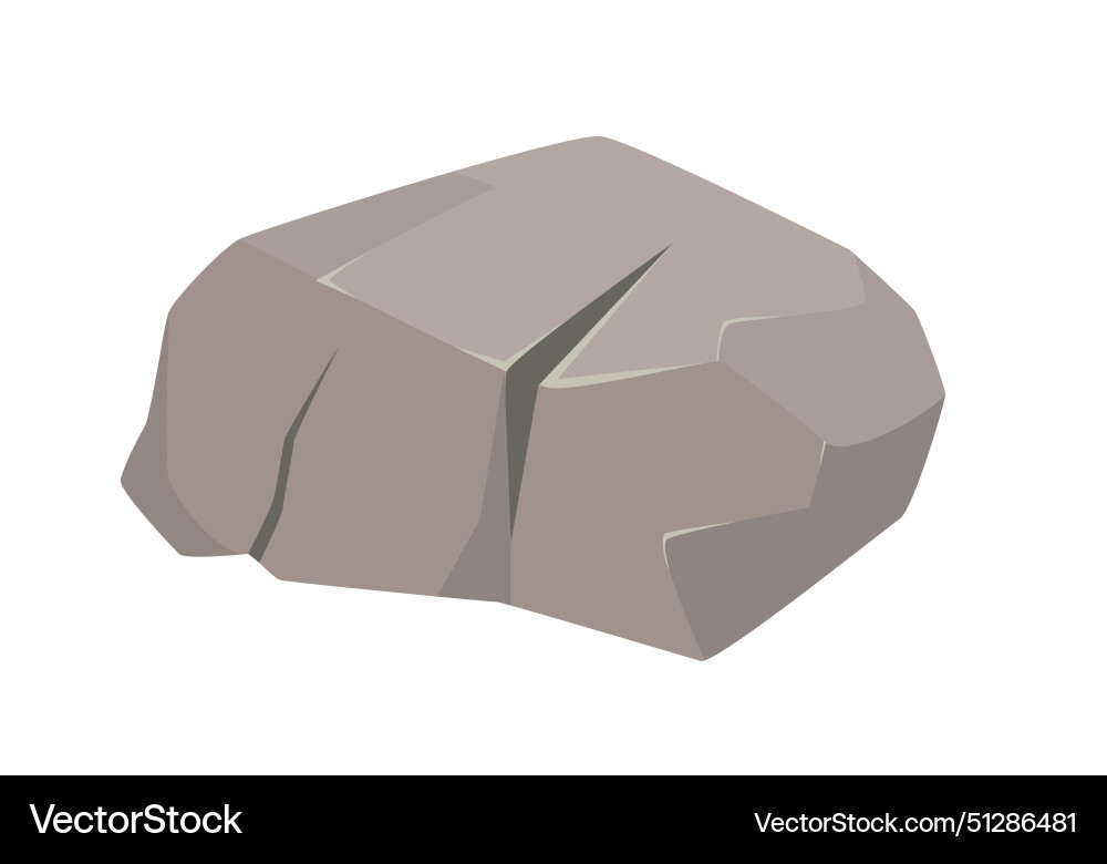 Rock boulder cracked gray stone material Vector Image