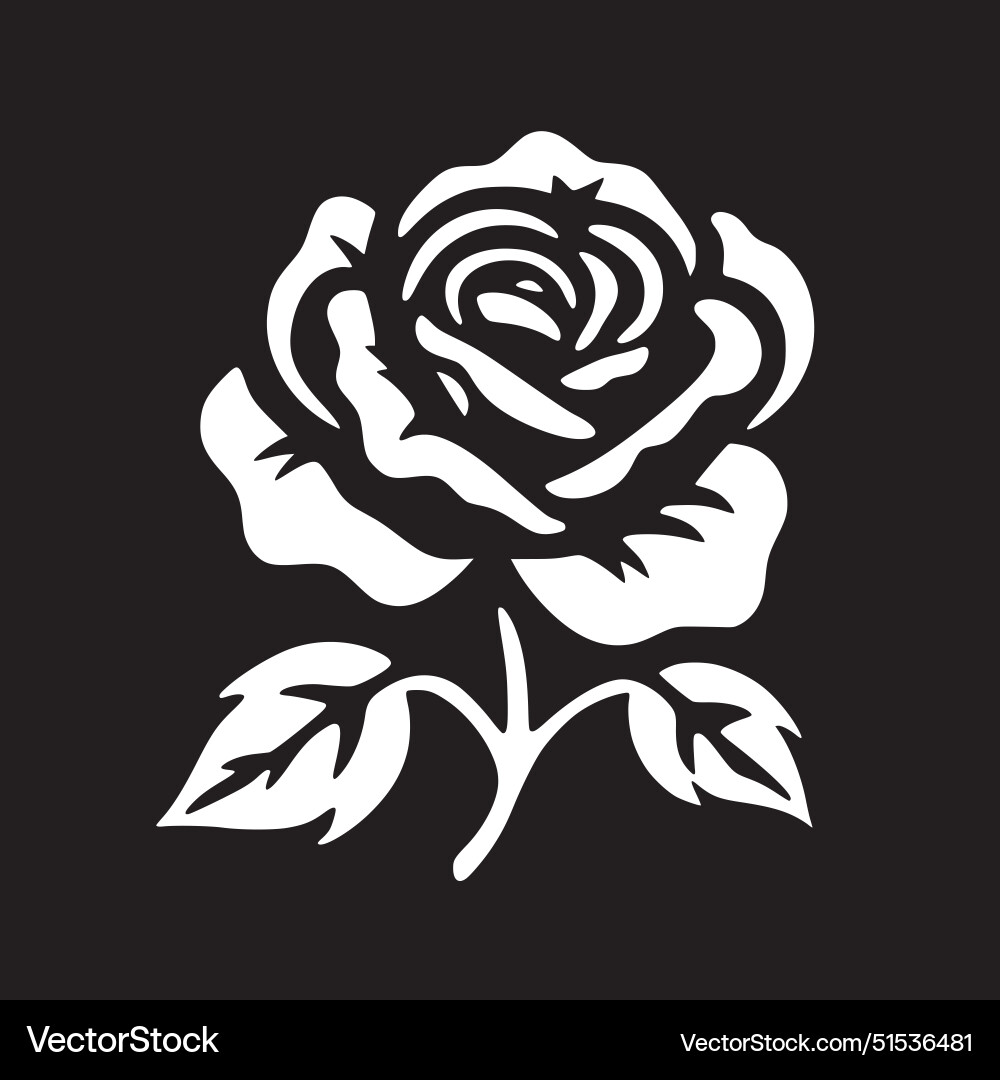 Rose - black and white isolated icon Royalty Free Vector