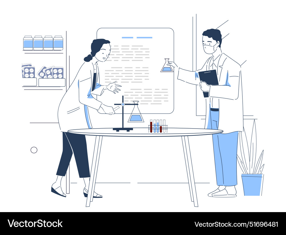 Scientists lab concept Royalty Free Vector Image