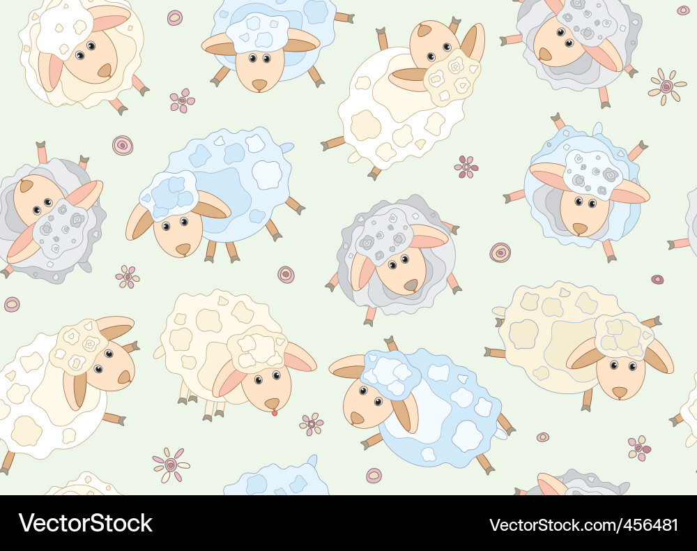 Seamless pattern of cute sheep Royalty Free Vector Image