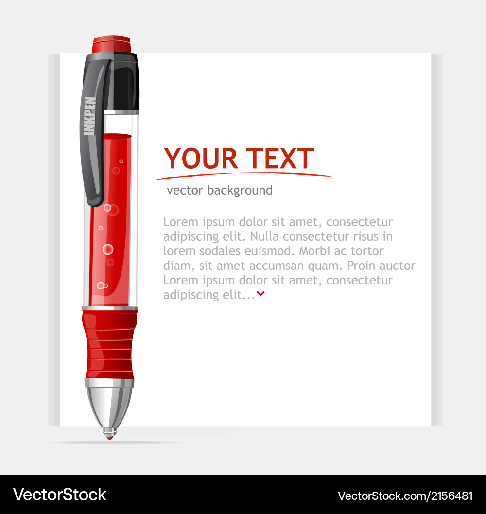 Speech template with pen Royalty Free Vector Image