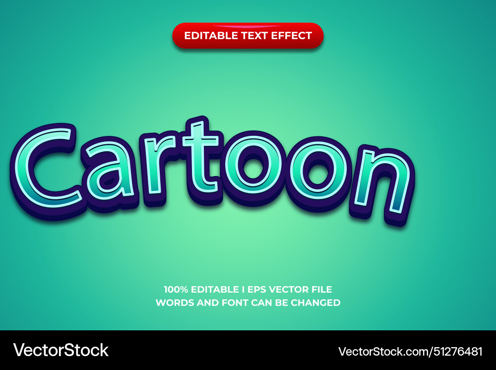 Text effects cartoon Royalty Free Vector Image
