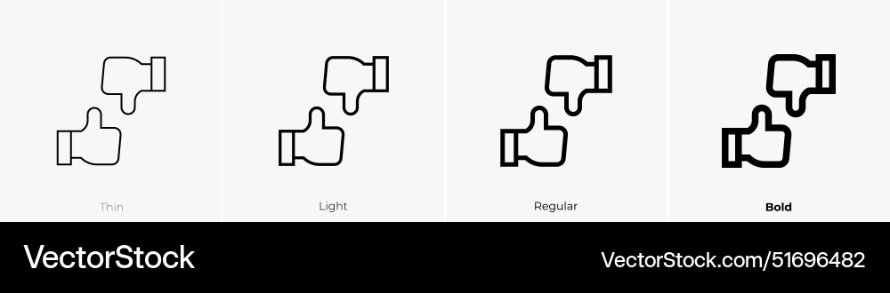 Hand gesture icon thin light regular and bold Vector Image