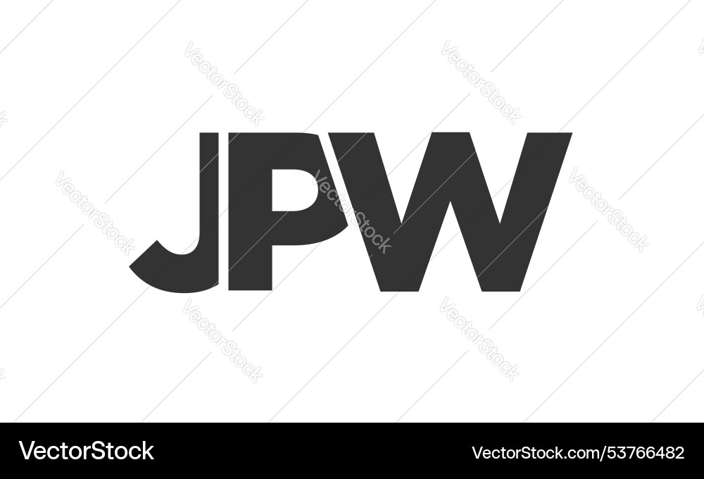 Jpw logo design template with strong and modern Vector Image