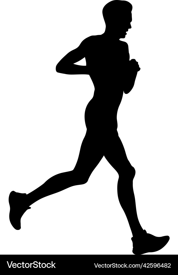 Male runner running marathon Royalty Free Vector Image
