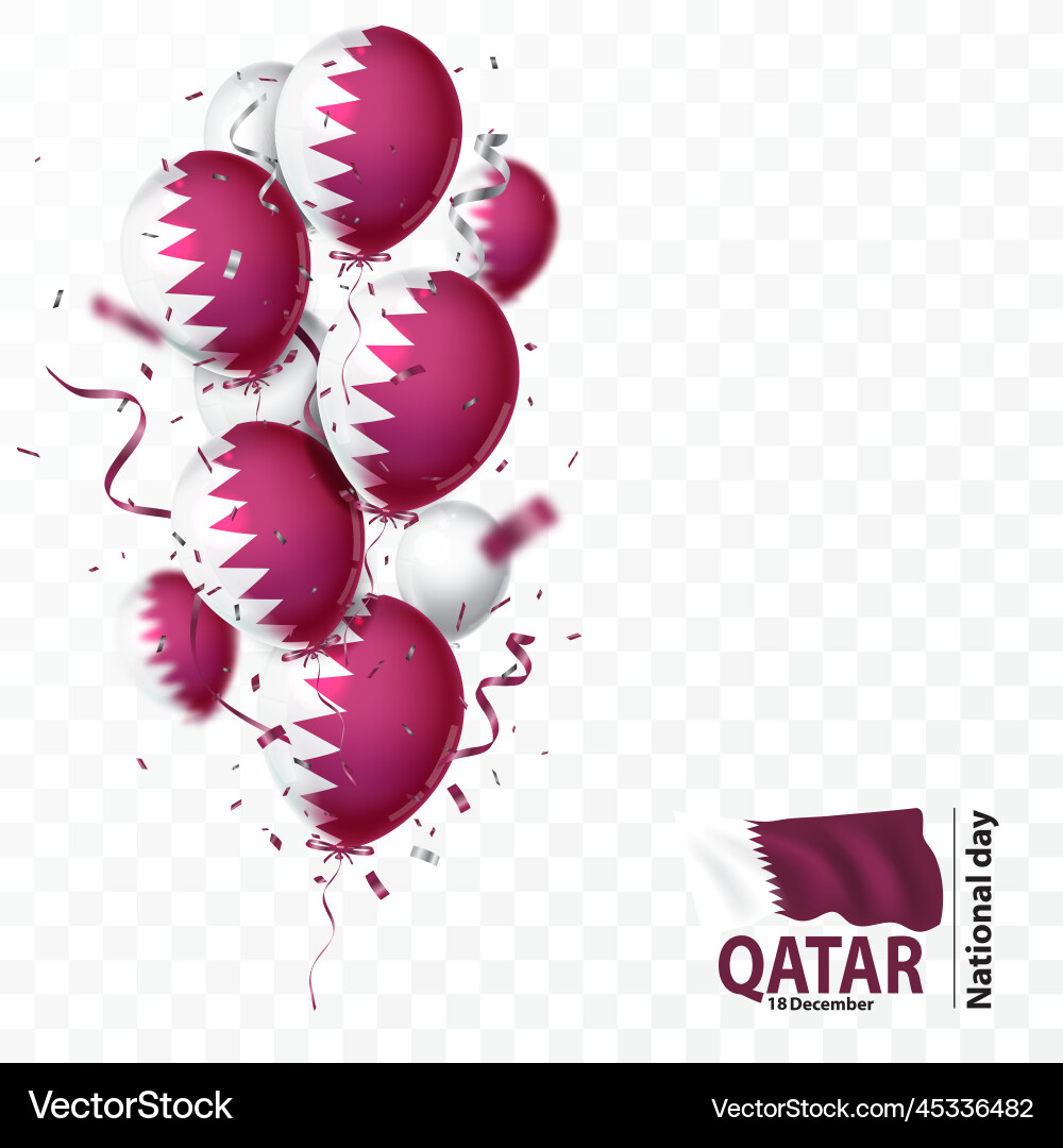 National qatar day celebrations with balloons Vector Image