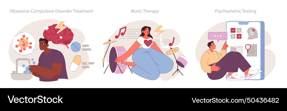 Psychotherapy solutions set Royalty Free Vector Image